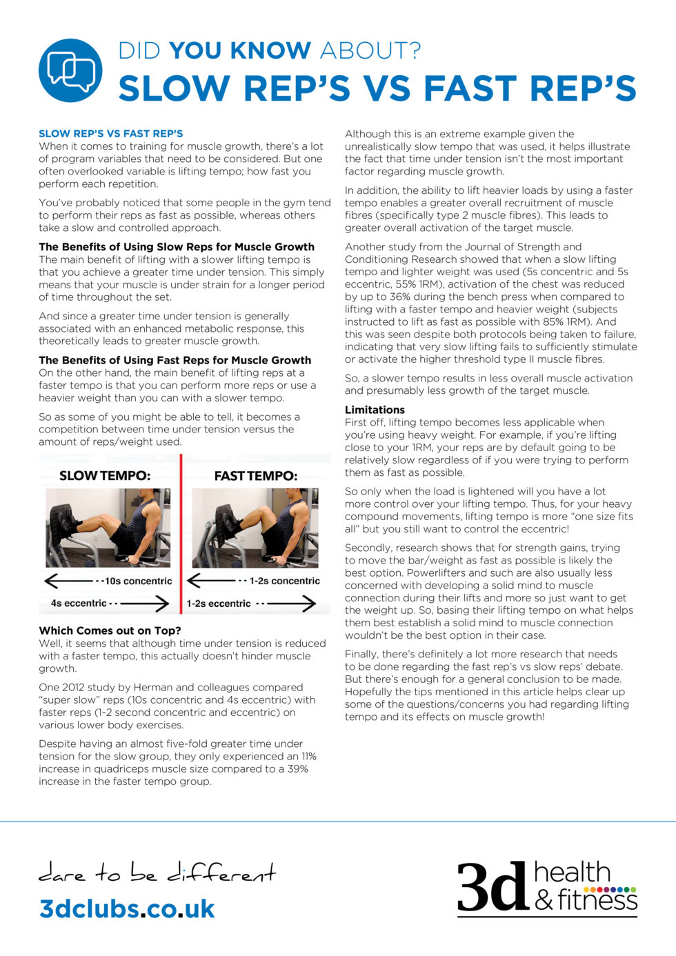 Information Sheets - 3d Clubs