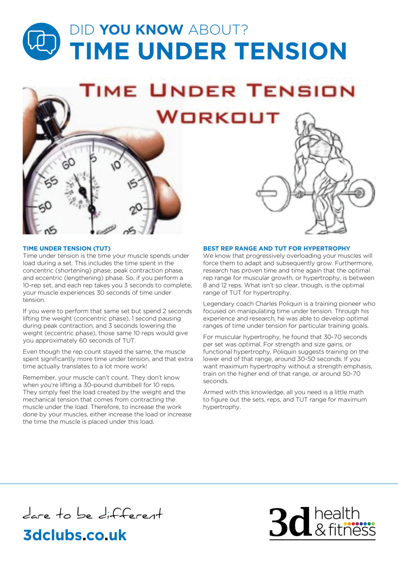 Information Sheets - 3d Clubs